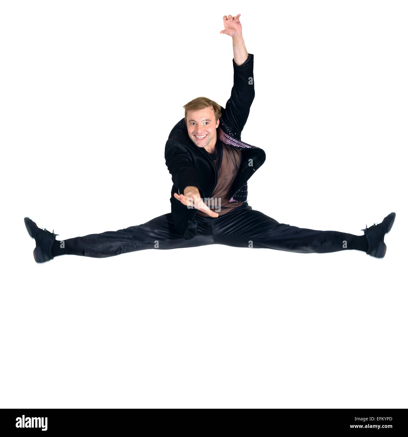 Disco dancer jumping Stock Photo - Alamy