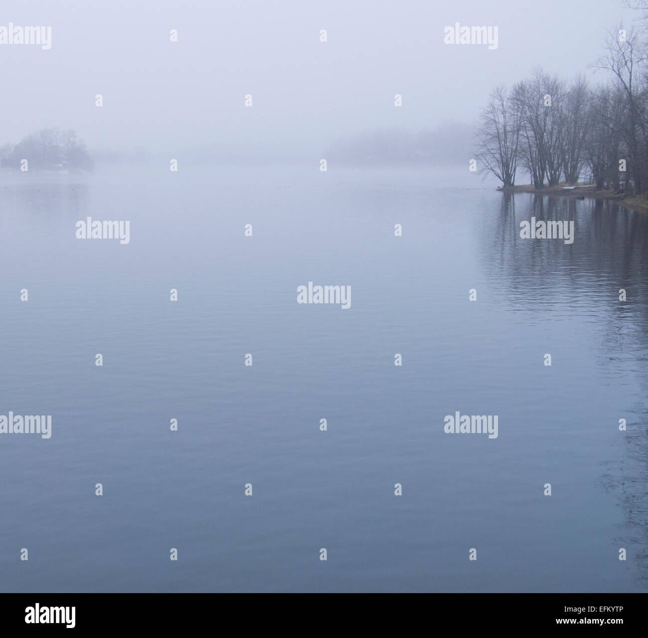 Fog on river Stock Photo - Alamy