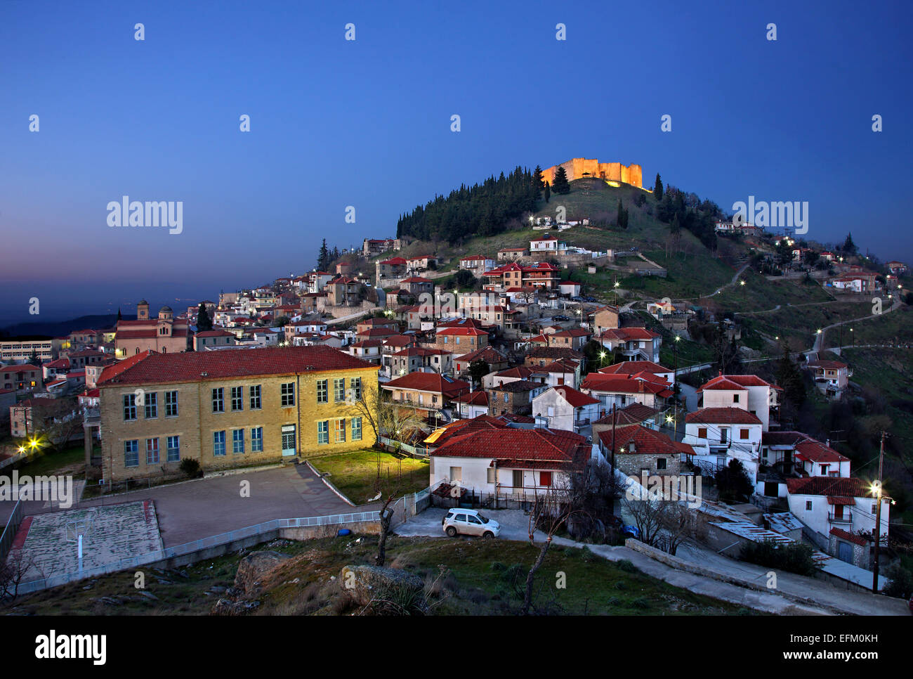 Beautiful Fanari village and its byzantine castle. Municipality of ...