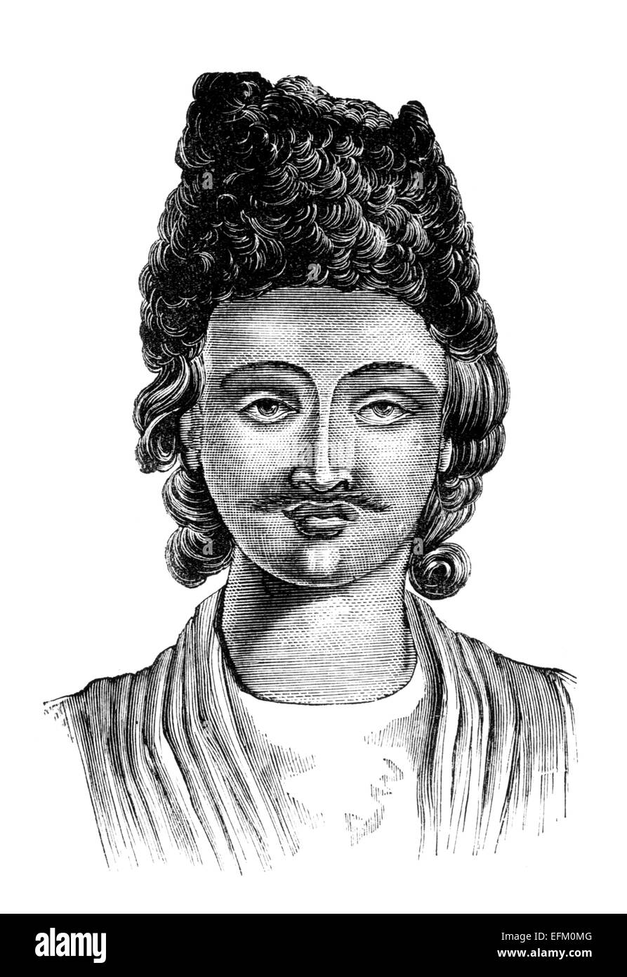 Victorian engraving of a Circassian man. Digitally restored image from ...