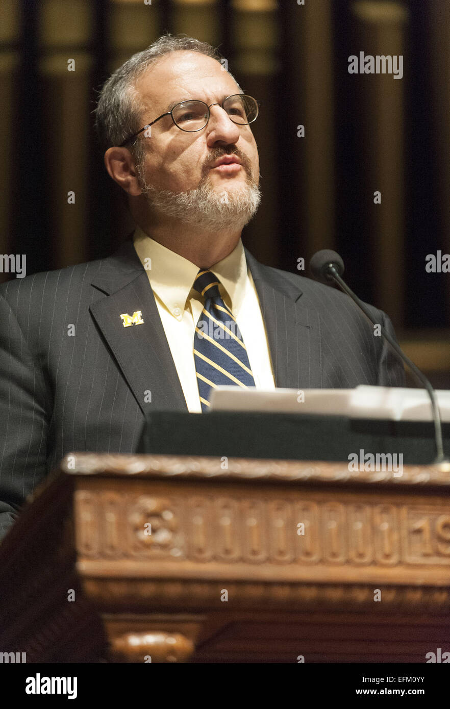 Ann Arbor, MI, USA. 5th Feb, 2015. University of Michigan president ...