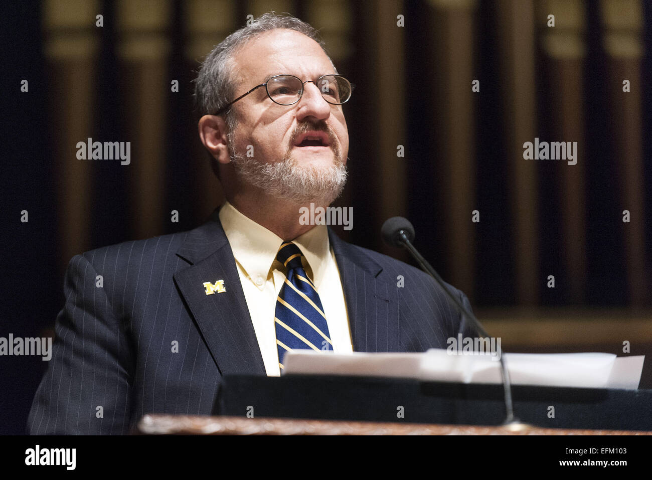 Ann Arbor, MI, USA. 5th Feb, 2015. University of Michigan president ...