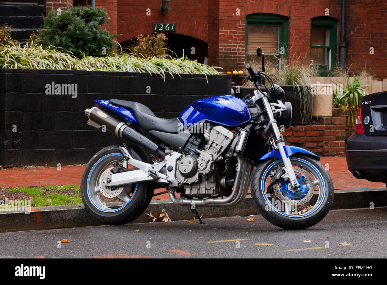Honda CB919 motorcycle parked on road - USA Stock Photo - Alamy