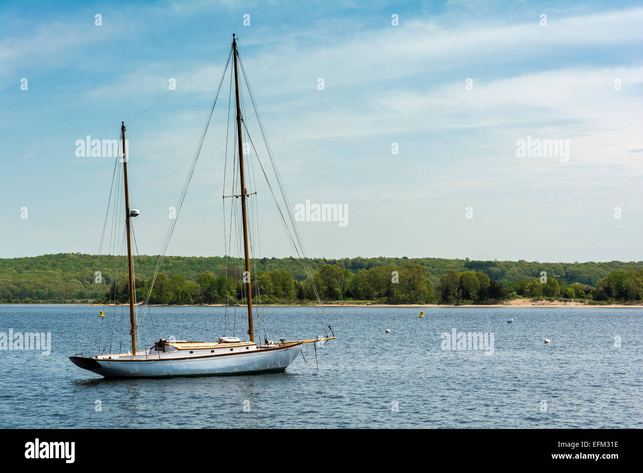 Connecticut River at Essex, sailboat Stock Photo - Alamy