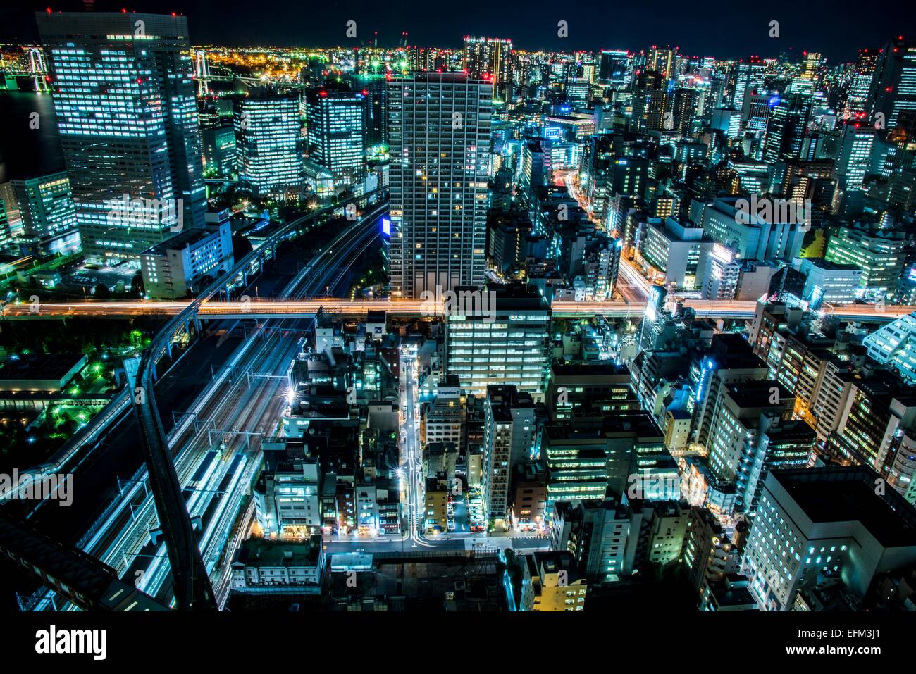 Night view toward South, from World Trade Center Building,Hamamatsucho ...