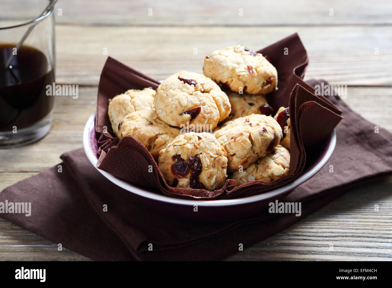 Sweet cookies with cranberries, tasty food Stock Photo - Alamy