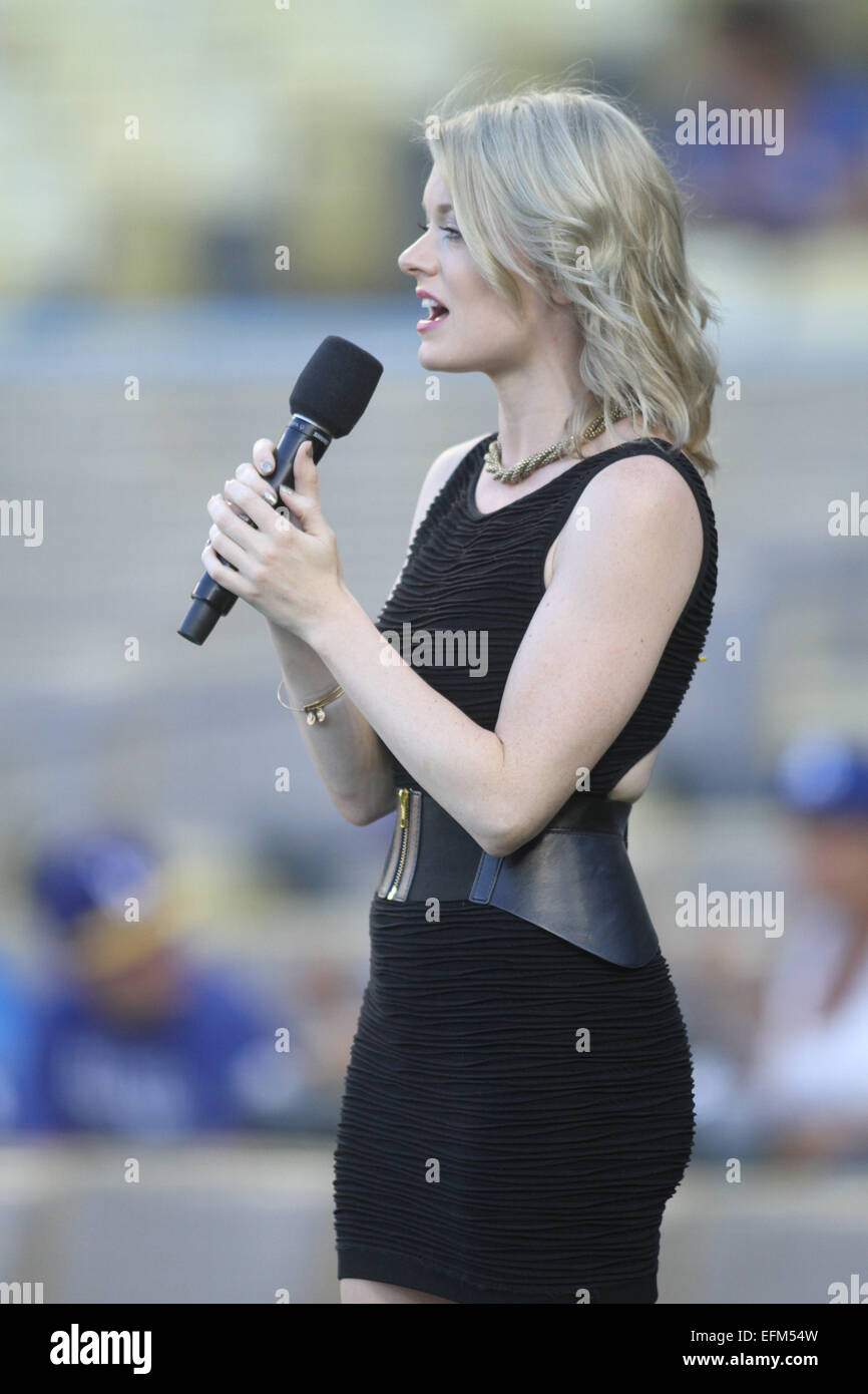 Celebrities watch the Los Angeles Dodgers Featuring: Ruby Lewis Where ...