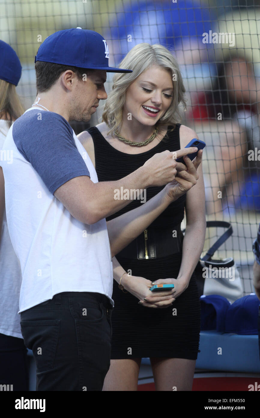 Celebrities watch the Los Angeles Dodgers Featuring: Ruby Lewis Where ...