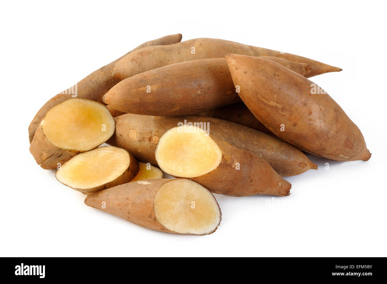 Yacon root on white background Stock Photo - Alamy