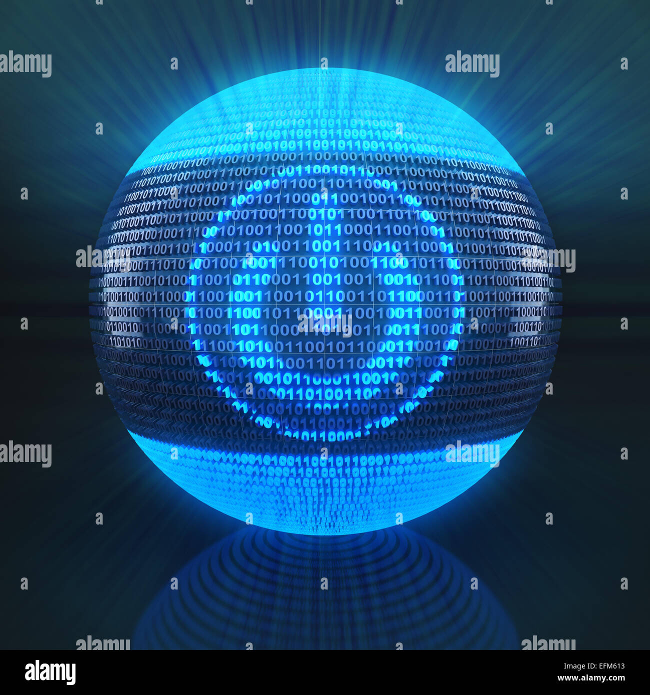 Power sign on globe formed by binary code Stock Photo - Alamy