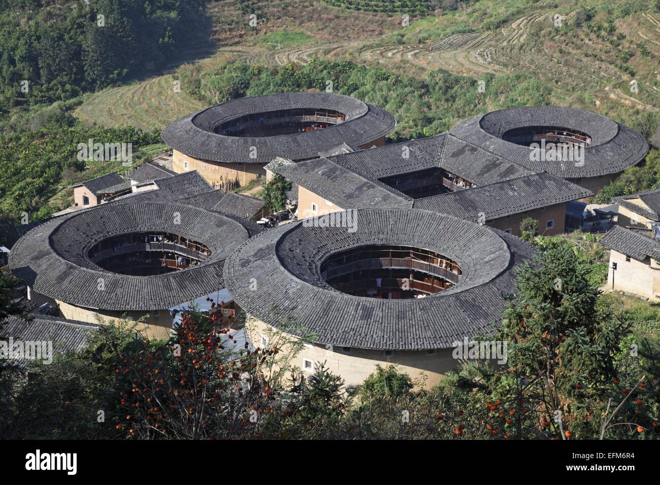 Tianluokeng Tulou Cluster, tulou, earth building of Hakka people ...