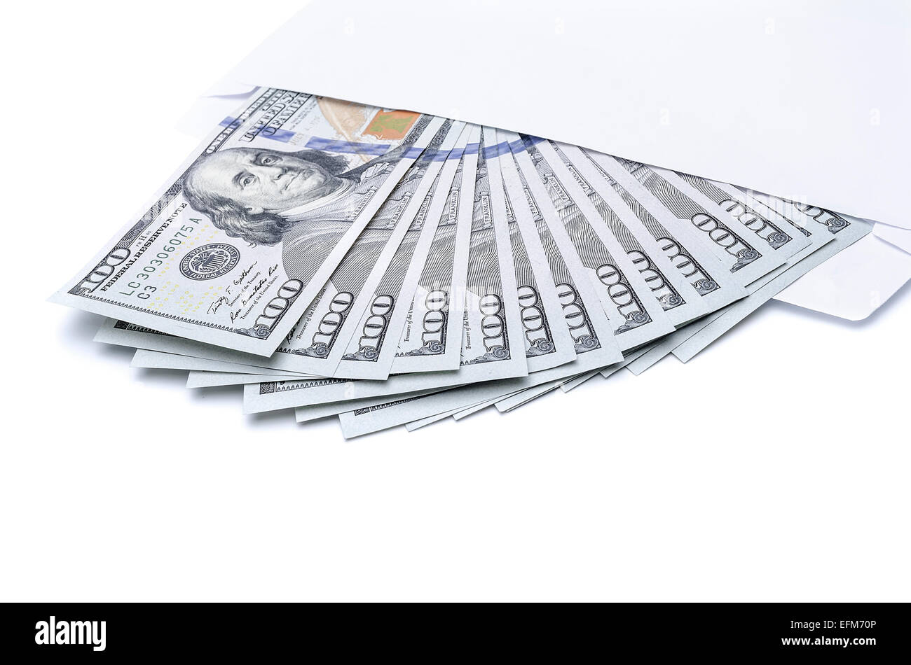 US dollar bills in an envelope Stock Photo - Alamy