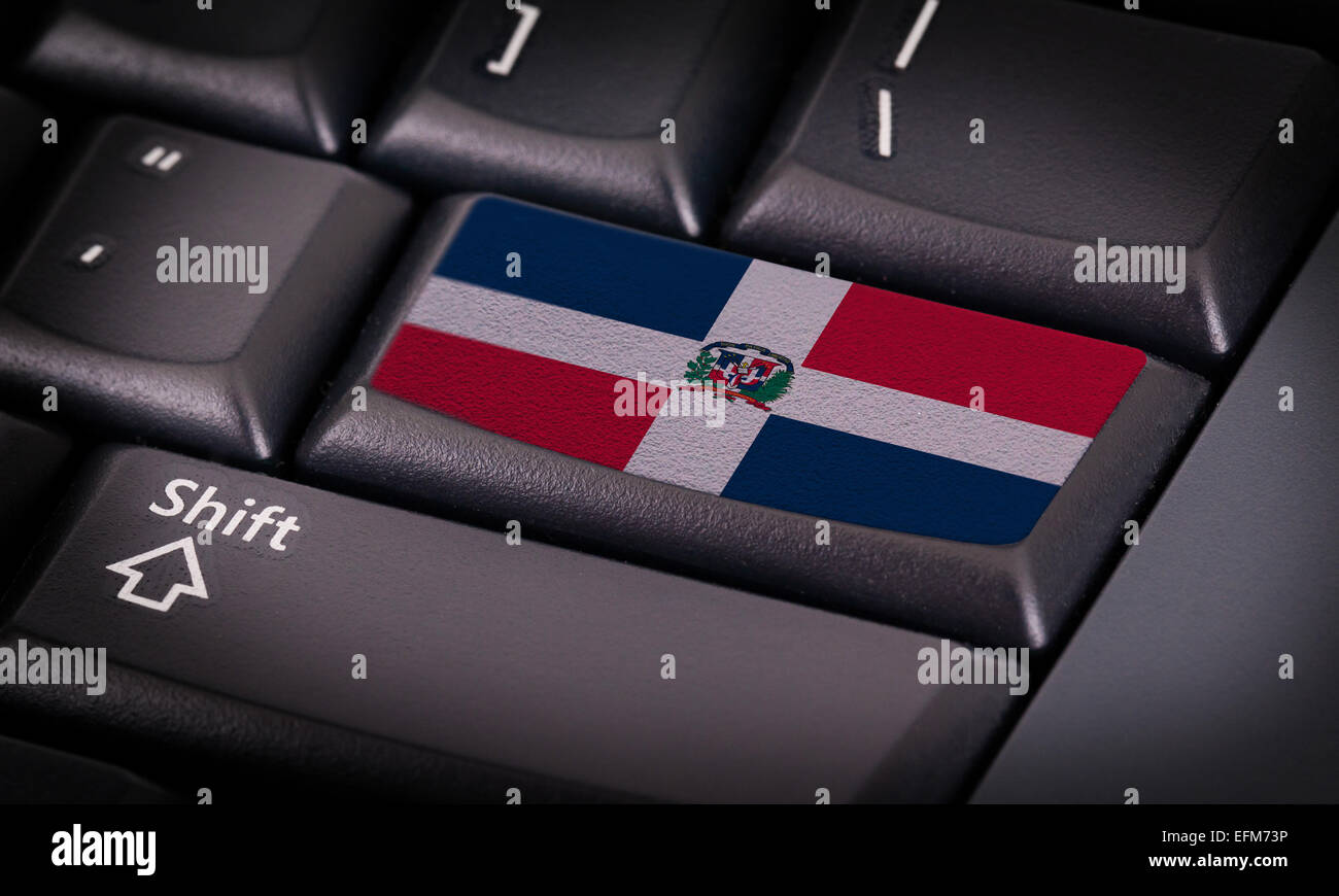 Flag on button keyboard, flag of Dominican Republic Stock Photo - Alamy