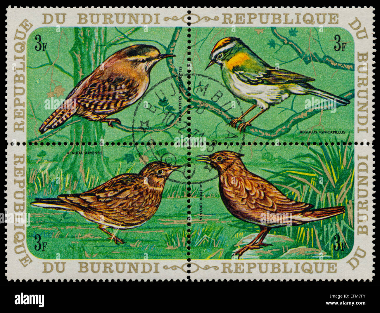 BURUNDI - CIRCA 1970: A set of four stamps printed in Burundi, shows a ...