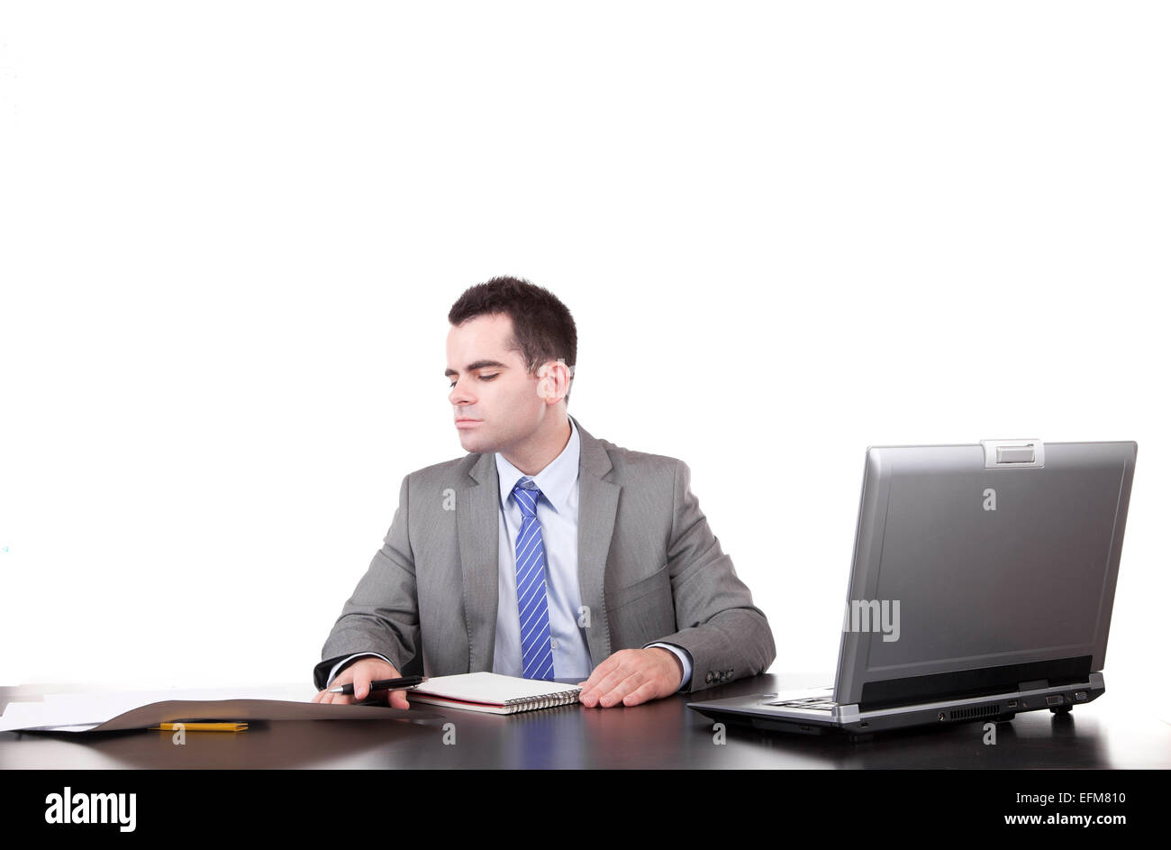 Business man at work - isolated Stock Photo - Alamy