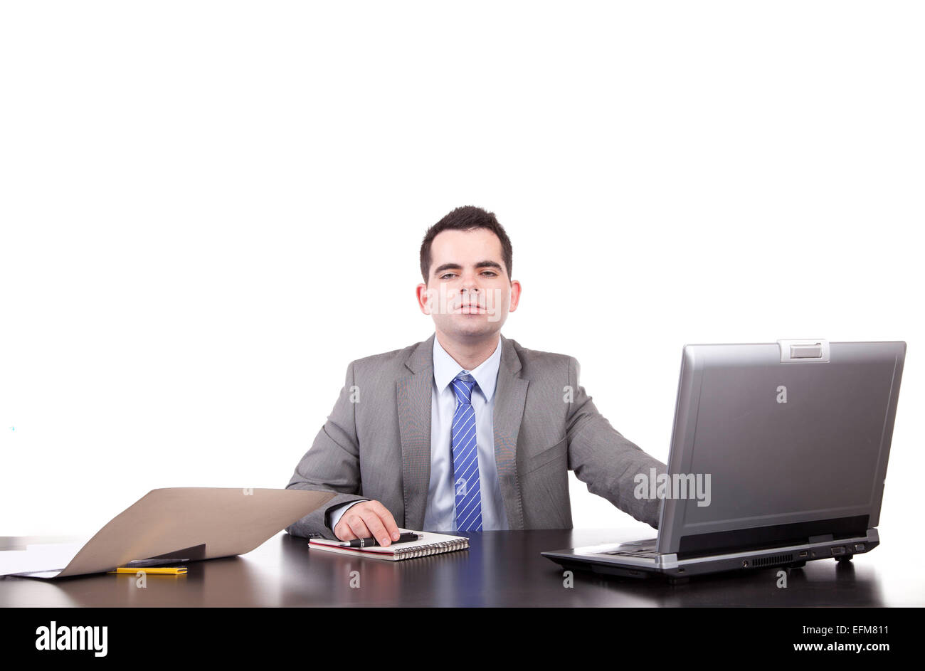 Business man at work - isolated Stock Photo - Alamy