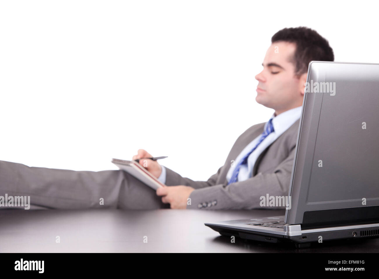 Business man at work - isolated Stock Photo - Alamy