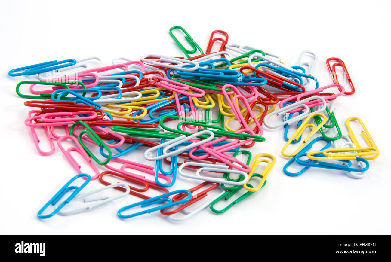 Scattered paper clips Stock Photo - Alamy