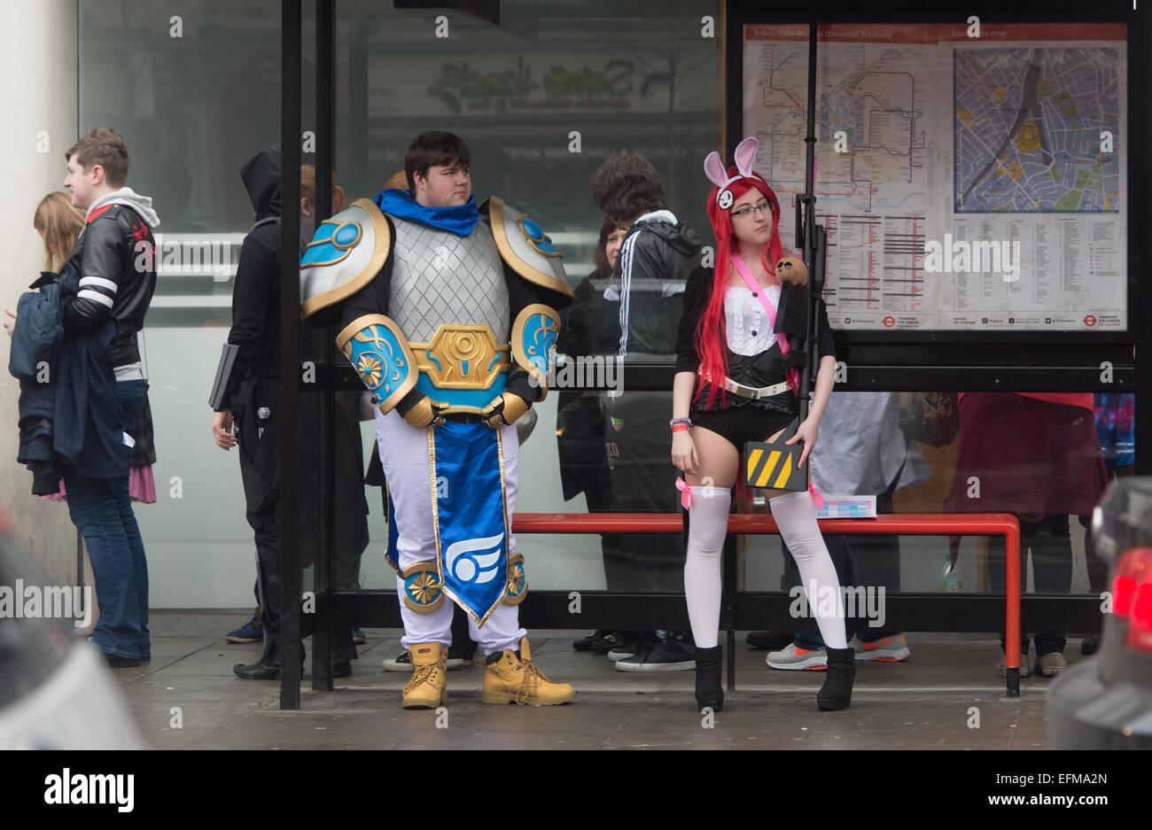 London, UK. 7th February 2015, Participants for the "London Anime and ...