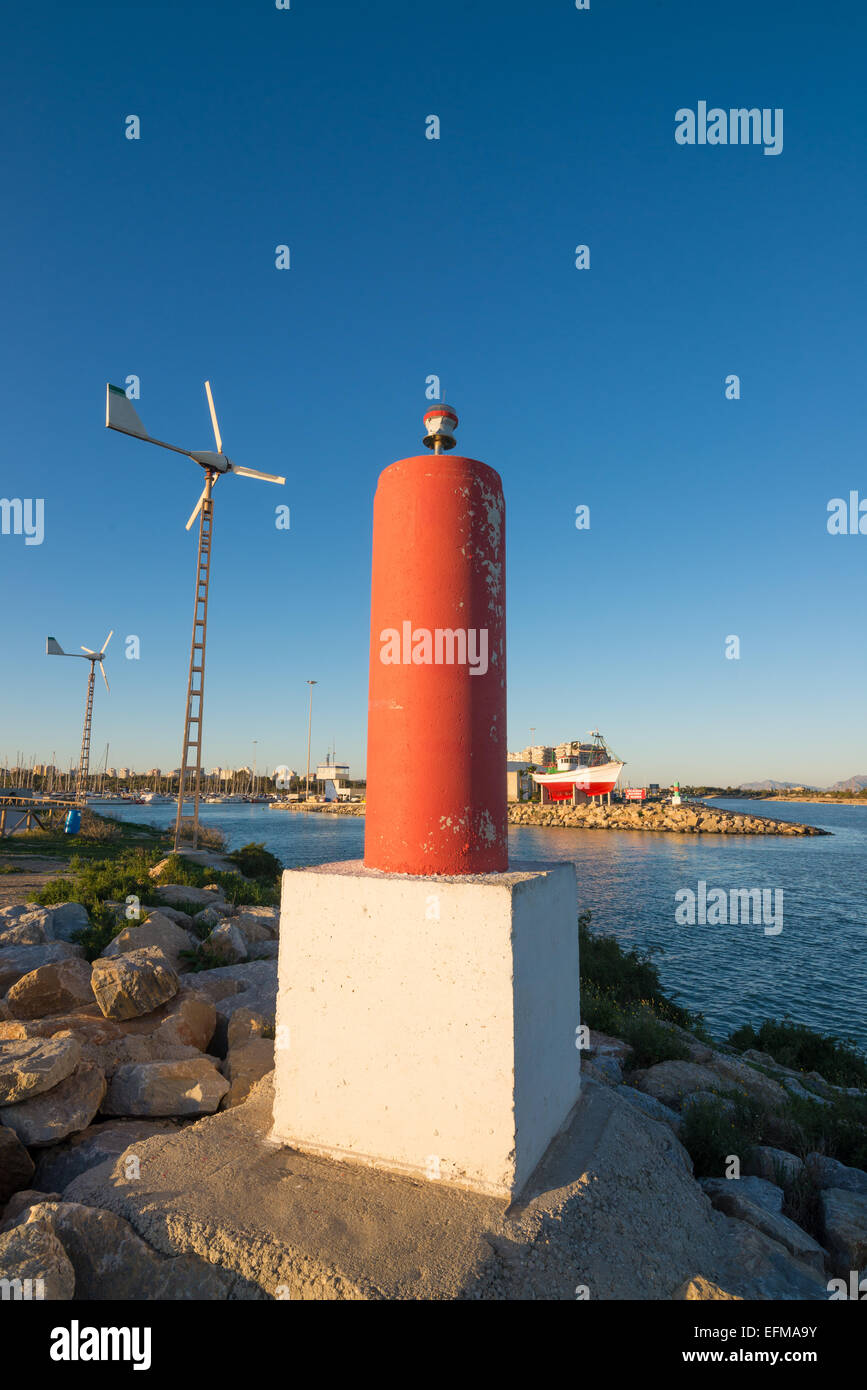 Harbor beacon system powered with wind energy Stock Photo - Alamy