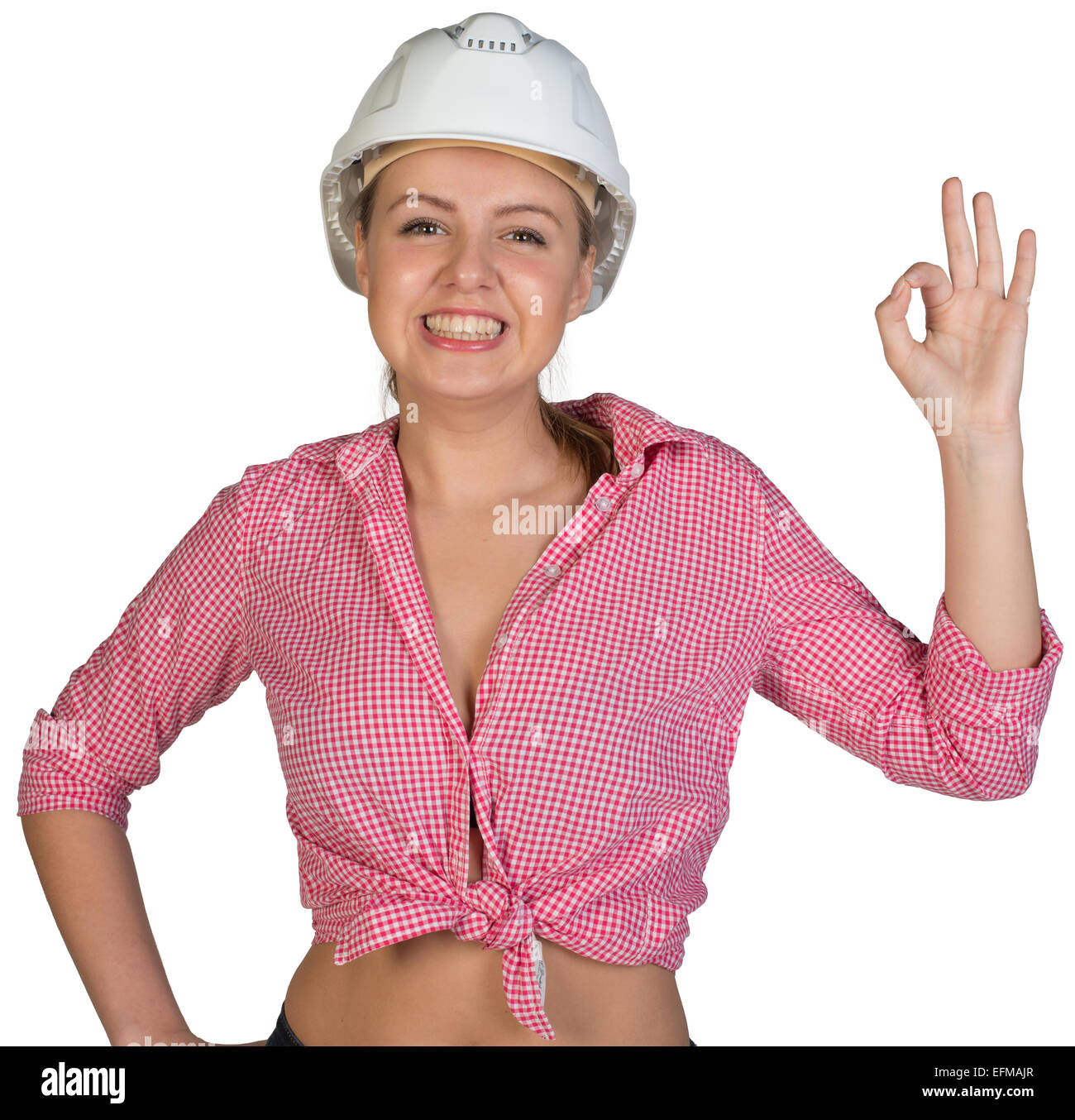 Woman in hard hat hi-res stock photography and images - Alamy