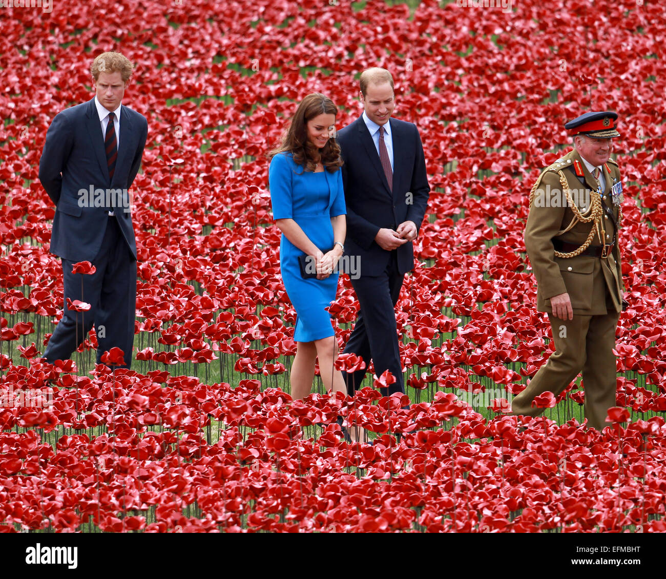 Princes William and Harry, accompanied by Catherine Duchess of ...