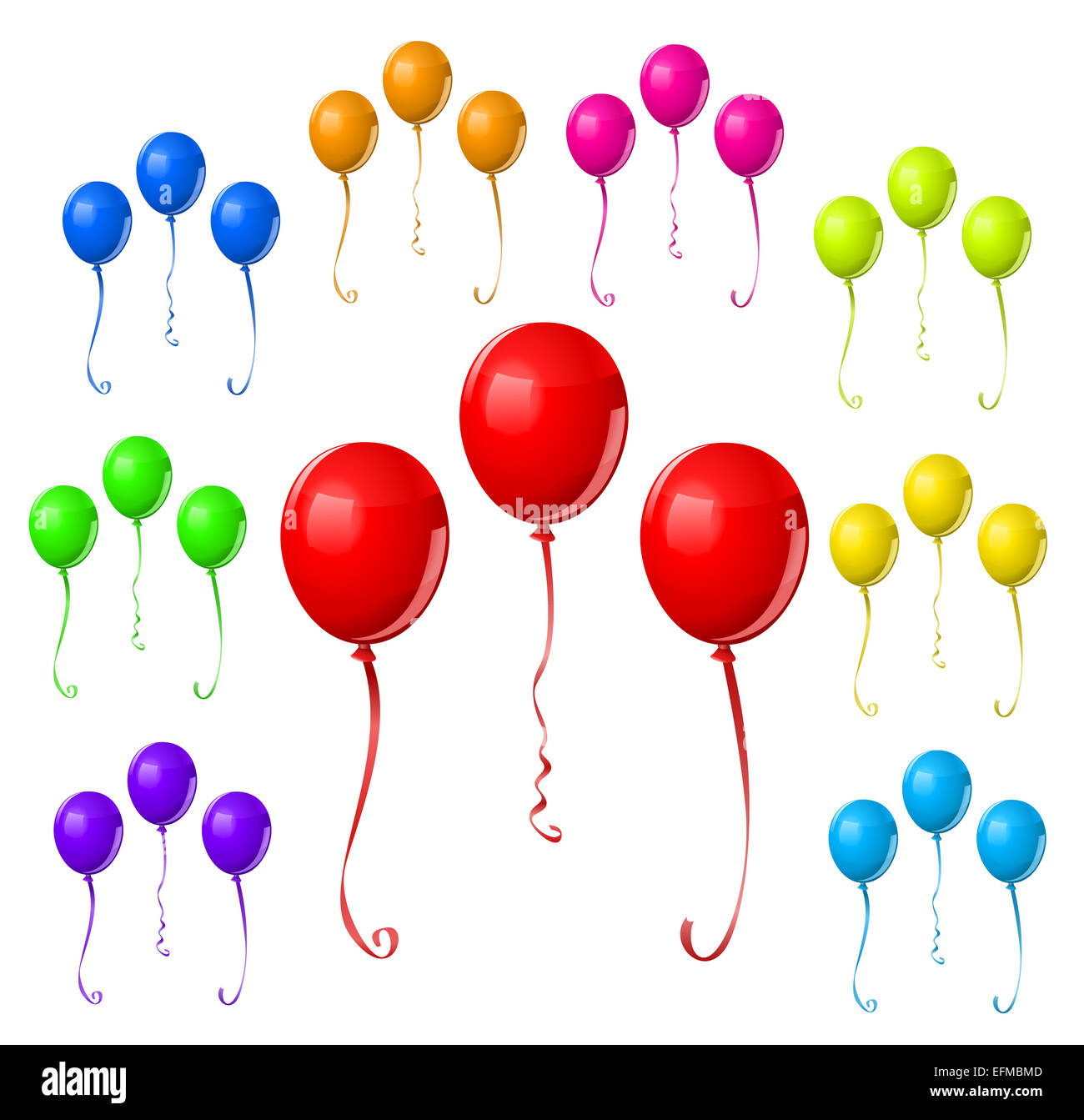 Colorful Balloon Set. Multicolor party balloons in colors of the ...