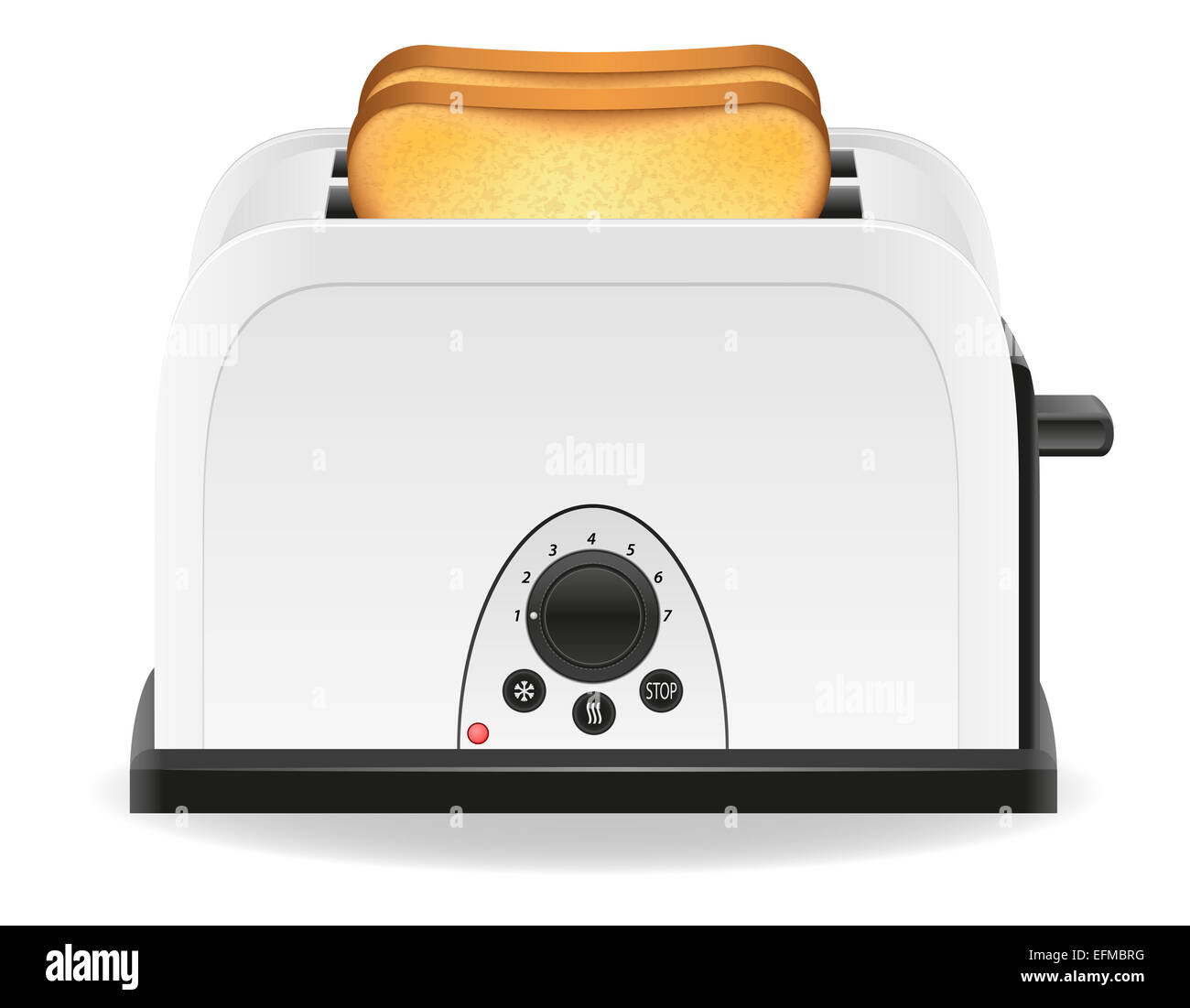 toast in a toaster illustration isolated on white background Stock ...