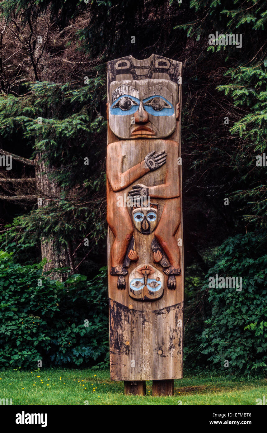 Sitka, Alaska. Totem Pole, Sitka National Historical Park Stock Photo ...