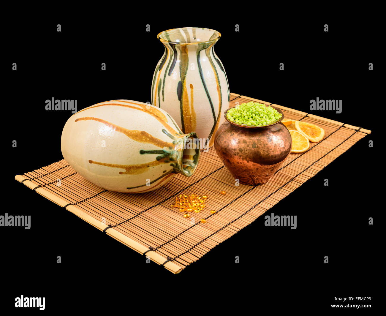Ceramic pots with Orange Treasure Stock Photo - Alamy