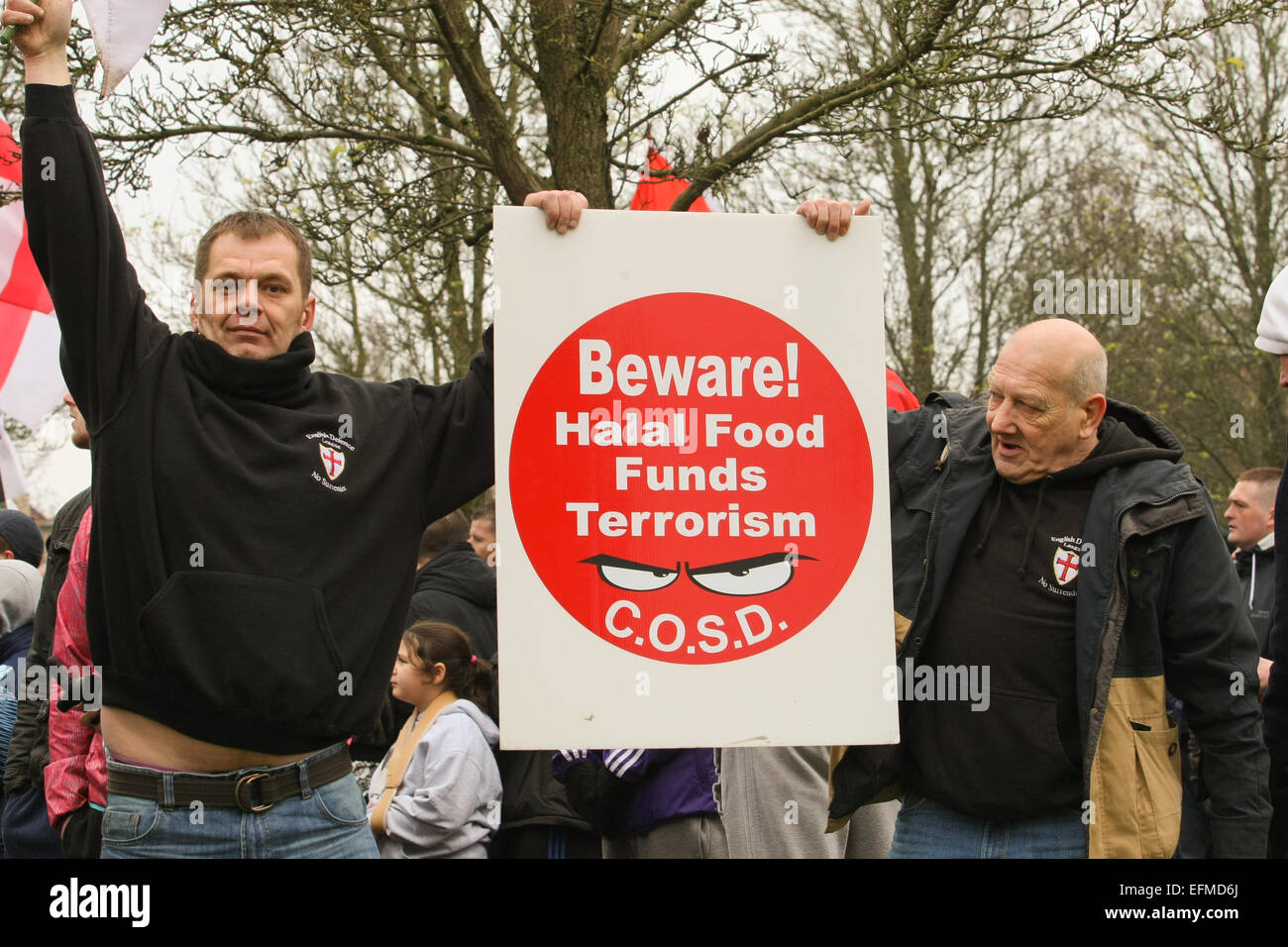 The English Defence League (EDL) protest in Dudley 2015 Stock Photo - Alamy