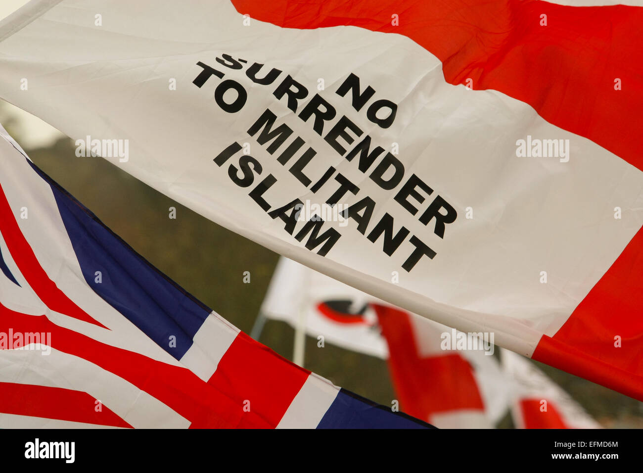 The English Defence League (EDL) protest in Dudley 2015 Stock Photo - Alamy