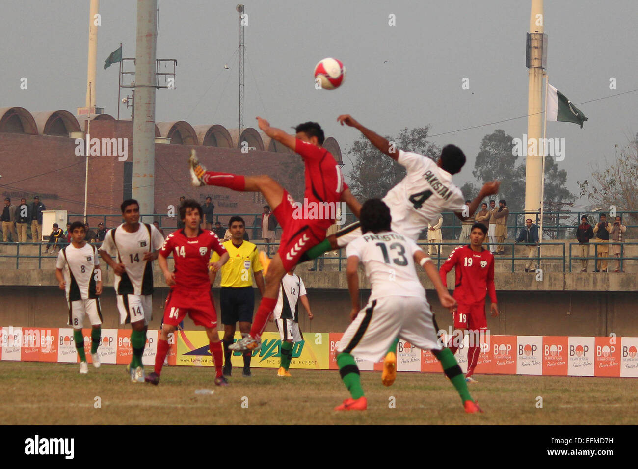 A view of friendly soccer football match between Pakistan and ...