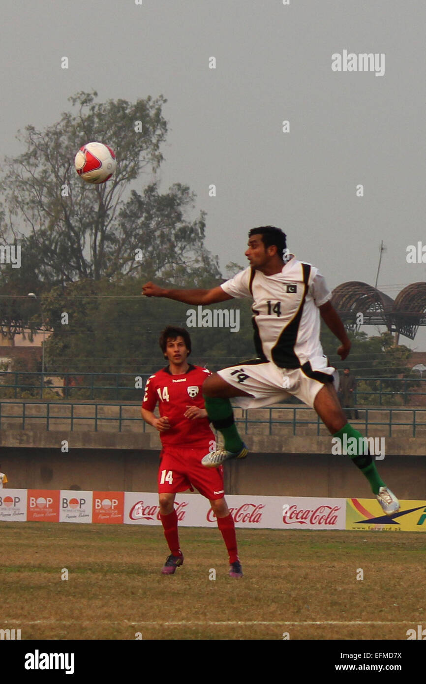 A view of friendly soccer football match between Pakistan and ...