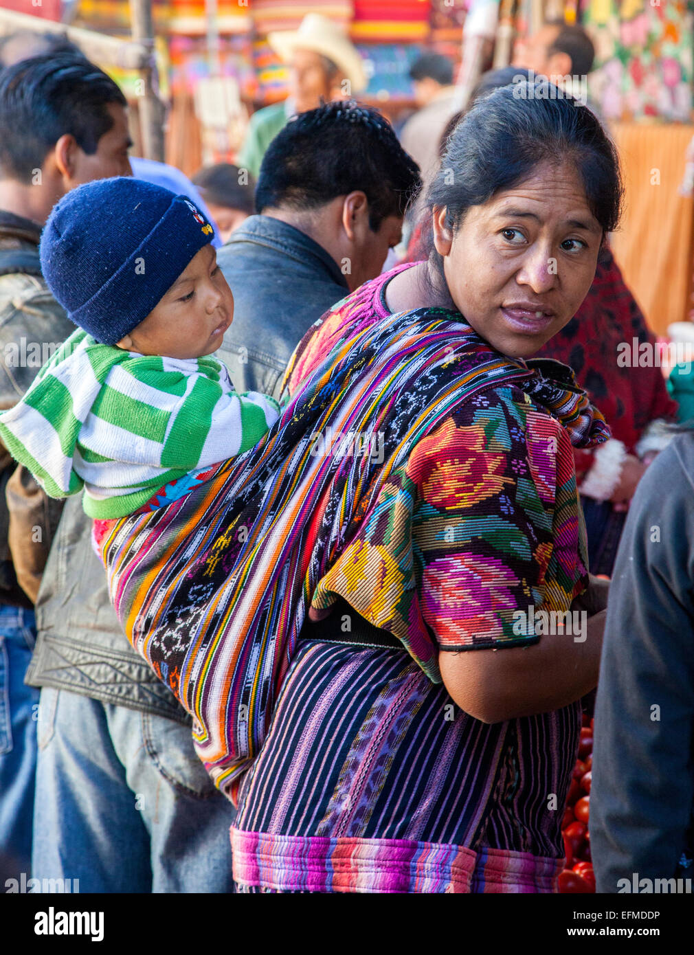 Guatemala Chichicastenango Woman Carrying Her High Resolution Stock ...