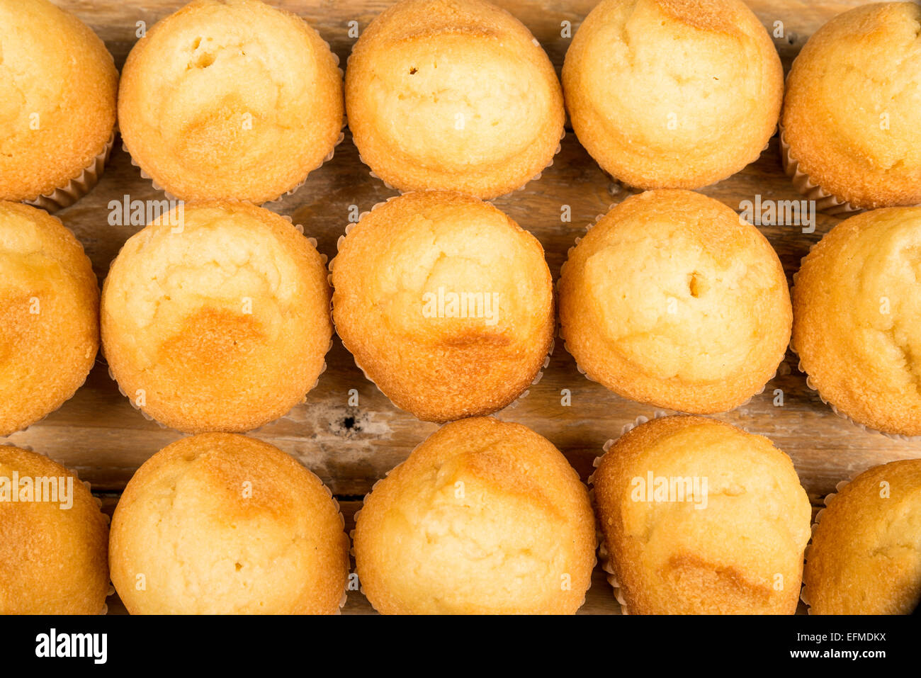 Full frame take of rows of freshly baked muffins Stock Photo - Alamy