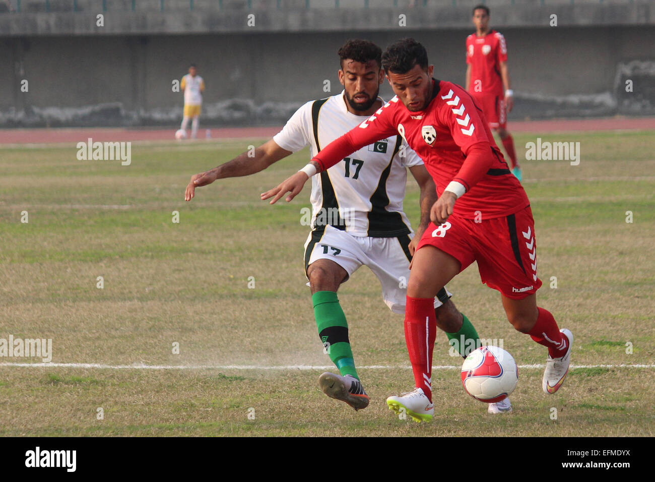 A view of friendly soccer football match between Pakistan and ...