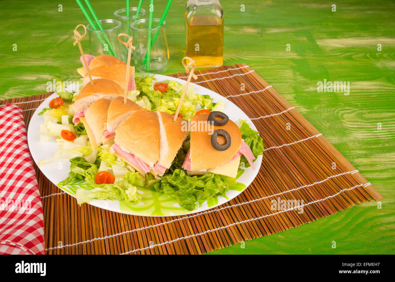Snake sandwich with fresh salad, creative food for kids Stock Photo - Alamy