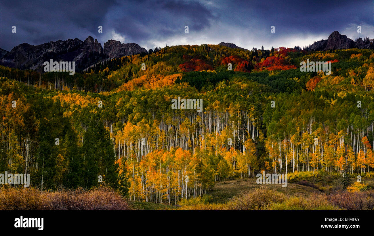 The Anthracite Range of the West Elk Mountains along Kebler Pass stands ...