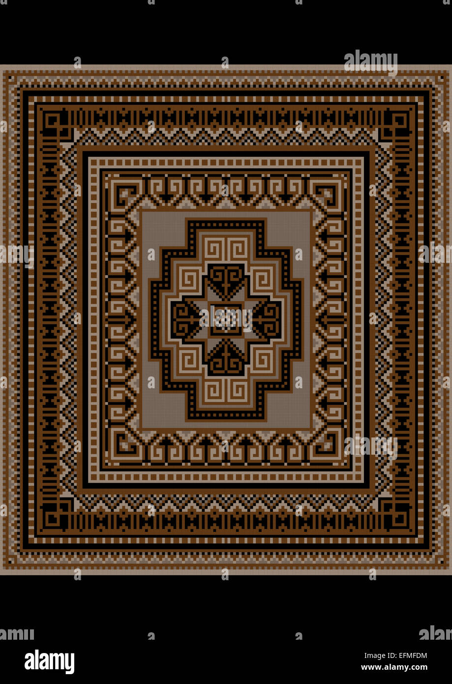 Unique carpet pattern in brown tones Stock Photo - Alamy