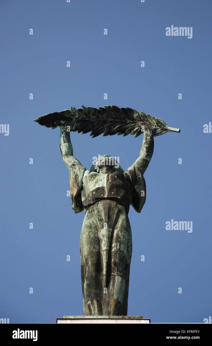 Statue on the Citadel overlooking Budapest Stock Photo - Alamy