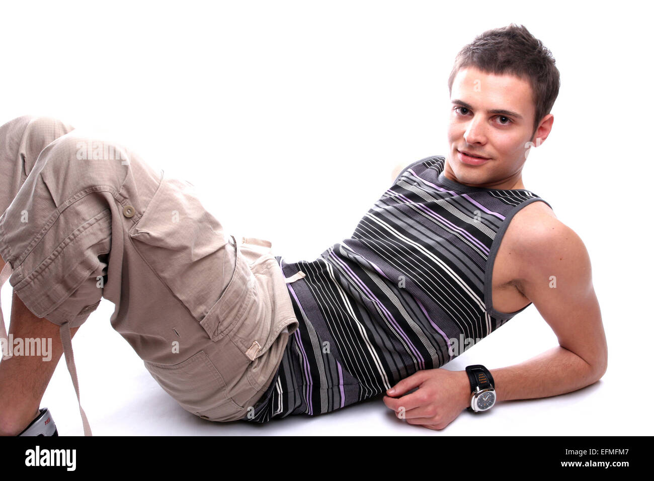 Young casual man, posing - isolated in white background Stock Photo - Alamy
