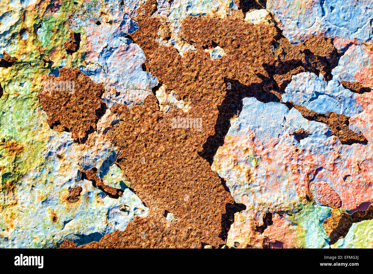 Very rusty metal starting to decompose, colorful texture Stock Photo ...