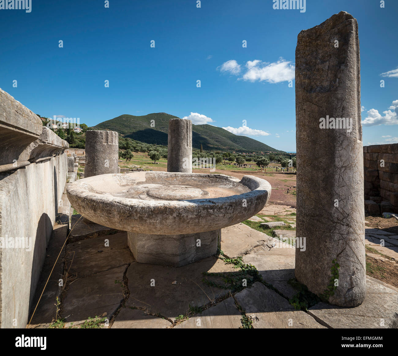 Remains of the Arsinoe fountain at Ancient Messene, Messinia ...