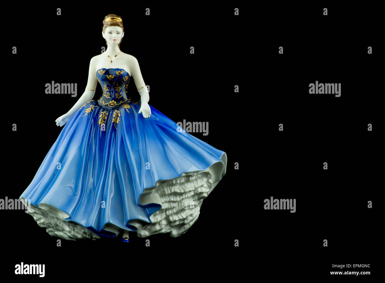 Bone China Figurine wearing a Blue Dress Stock Photo - Alamy
