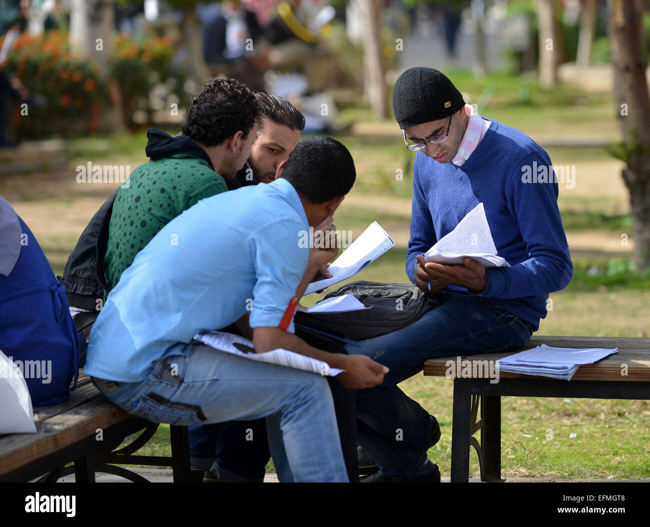 Cairo, Egypt. 7th Feb, 2015. Egyptian students study at the cairo ...