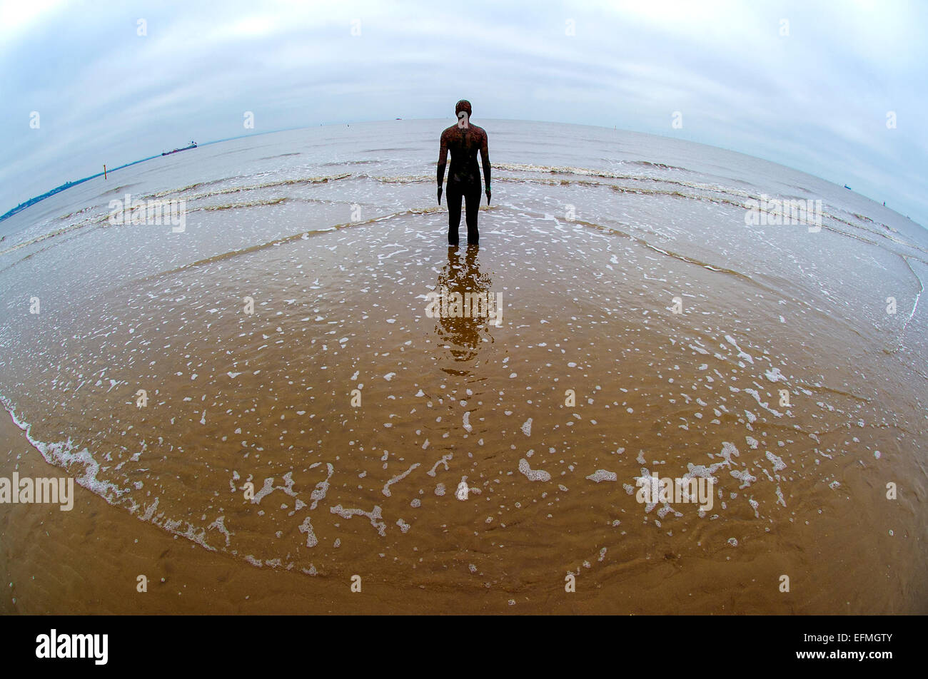 Crosby Beach, Merseyside, UK. 7th February, 2015. "Another Place ...