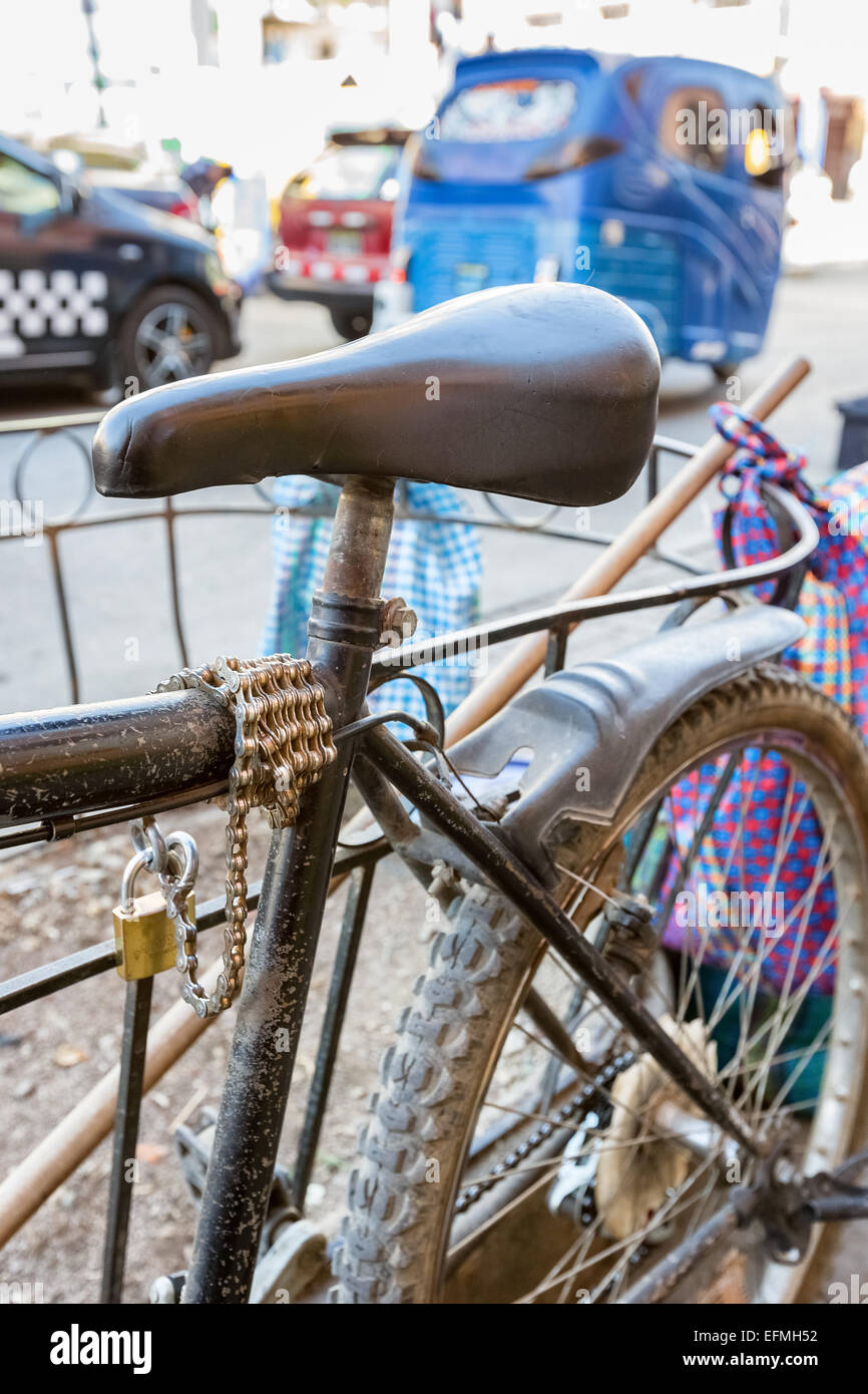 Home-made lock out of bicycle chain, Huaraz, Andes, Peru, South America ...