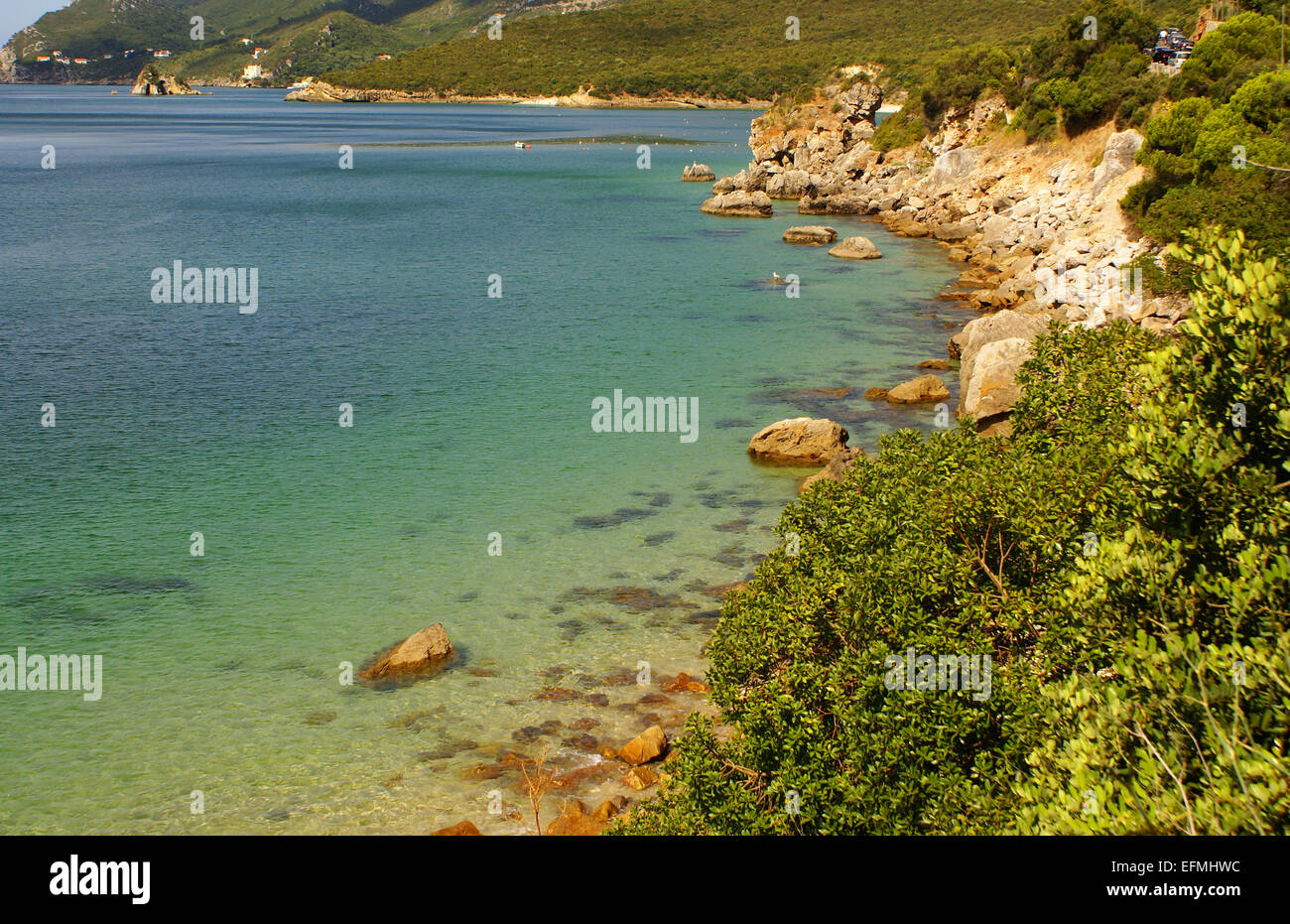 beach bay in Portinho da Arrabida, Portugal Stock Photo - Alamy