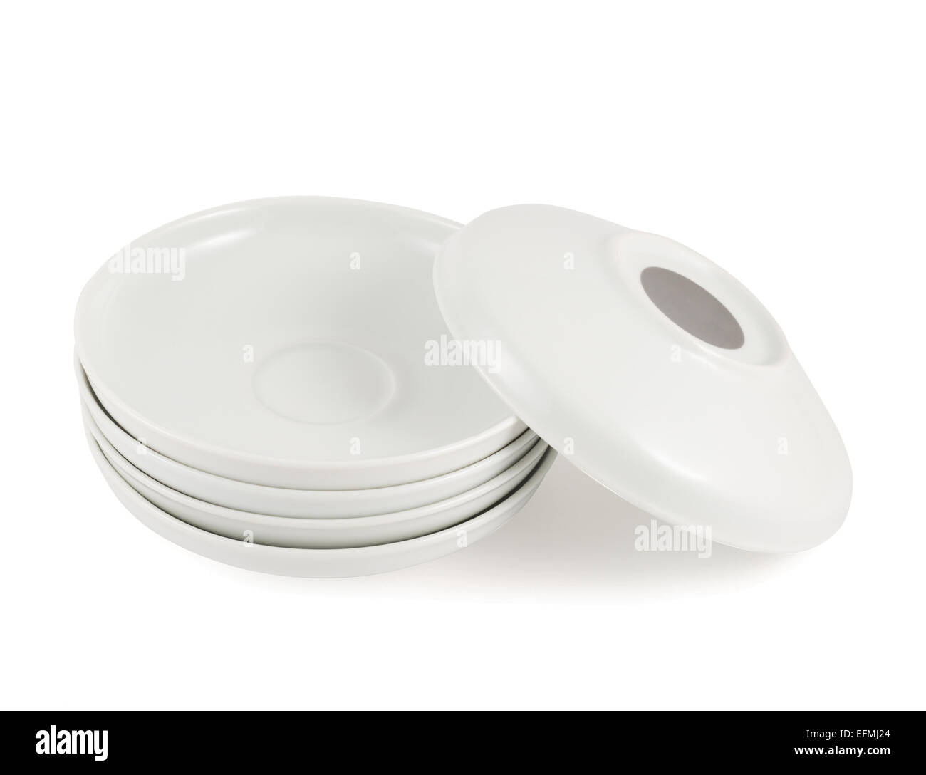 One plate dish over another stack Stock Photo - Alamy